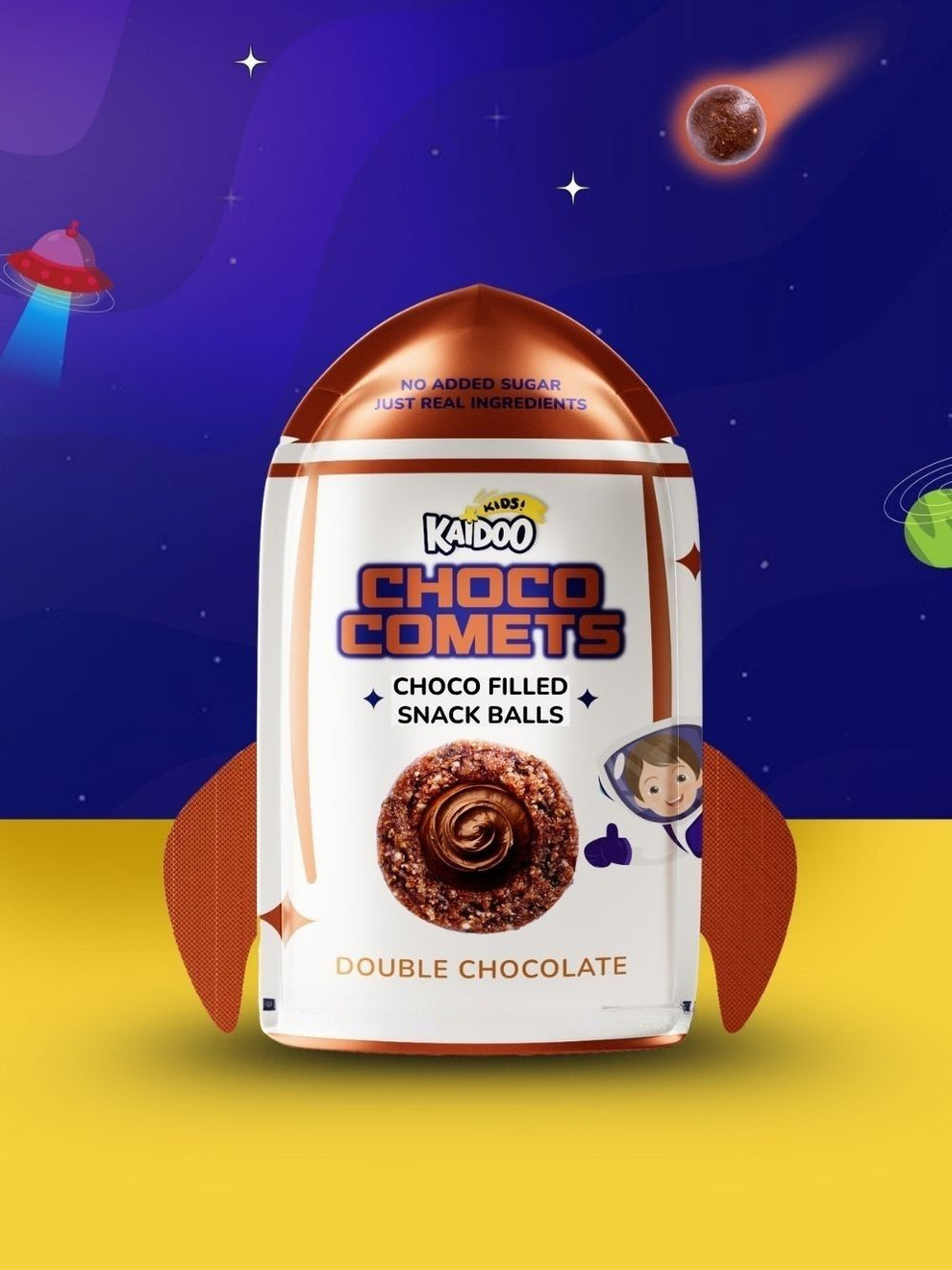 Choco Comets Double Chocolate – Chocolate Filled Snack Balls – Kaidoo Kids